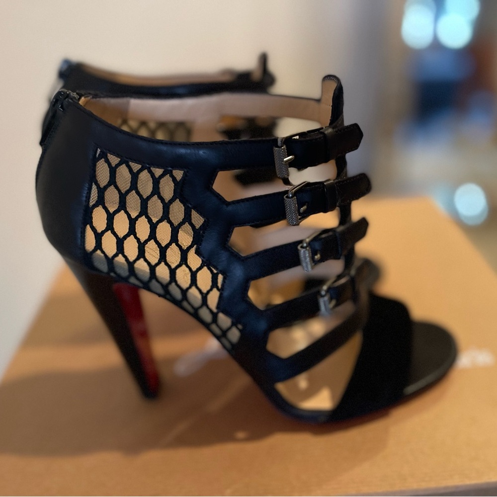 Christian Louboutin Trotti 100 Leather Booties Size 3… - Gem